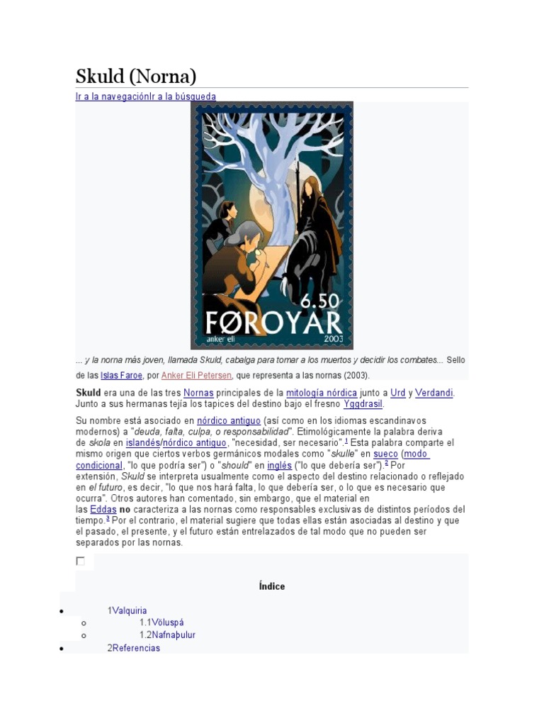Skuld: La Norna del Destino Nórdico | PDF | Mitología nórdica ...