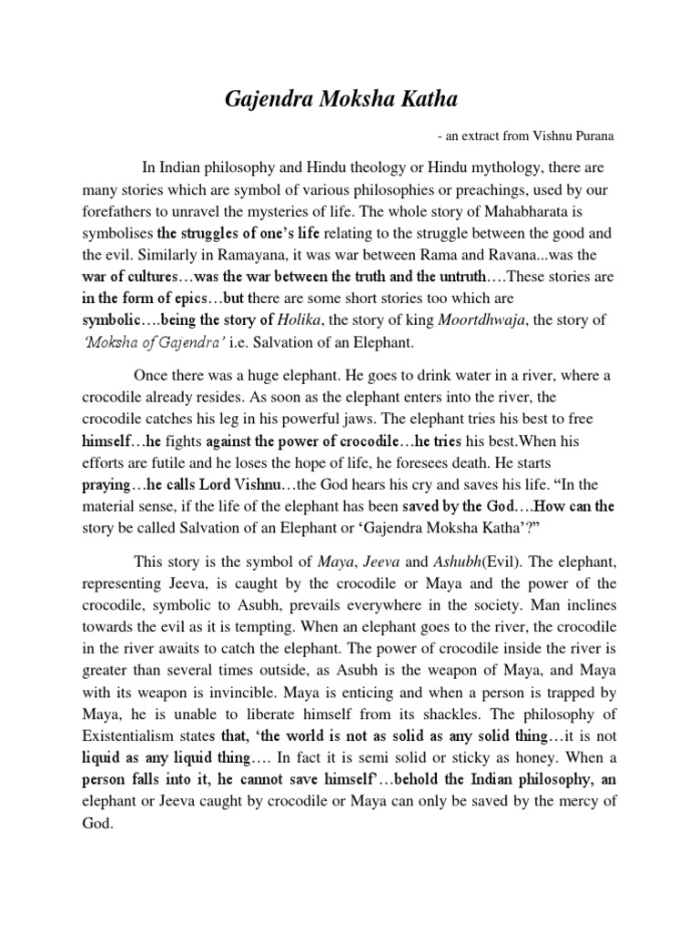The Story of Gajendra Moksha: An Analysis of an Ancient Hindu Parable ...