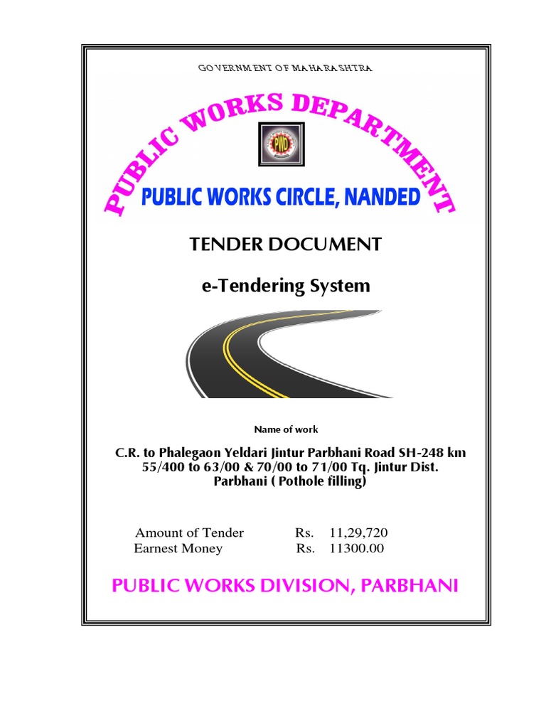 Tender Document E-Tendering System: Public Works Division, Parbhani | PDF | Value Added Tax ...
