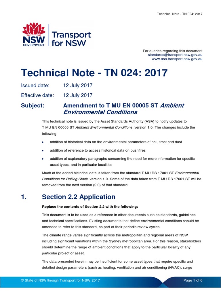 Technical Note - TN 024: 2017: Ambient Environmental Conditions | PDF ...