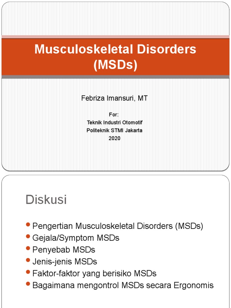 10 Musculoskeletal Disorders (MSDS) | PDF | Carpal Tunnel Syndrome ...