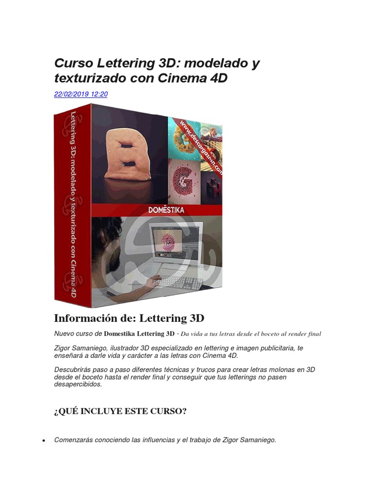 Curso 3D Lettering con Cinema 4D | PDF | Informática y tecnología de la ...