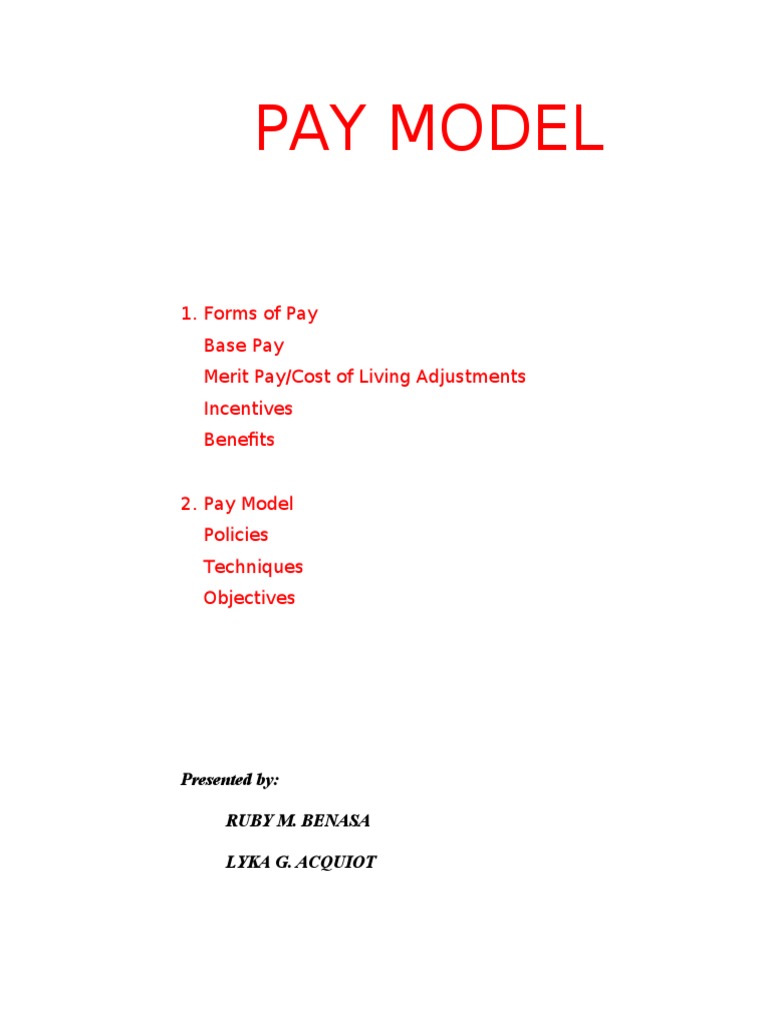 PAY MODEL OF COMPENSATION Handout | PDF | Parental Leave | Salary