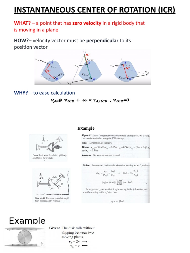 Instantaneous Center of Rotation (Icr) : WHAT? - A Point That Has Zero ...