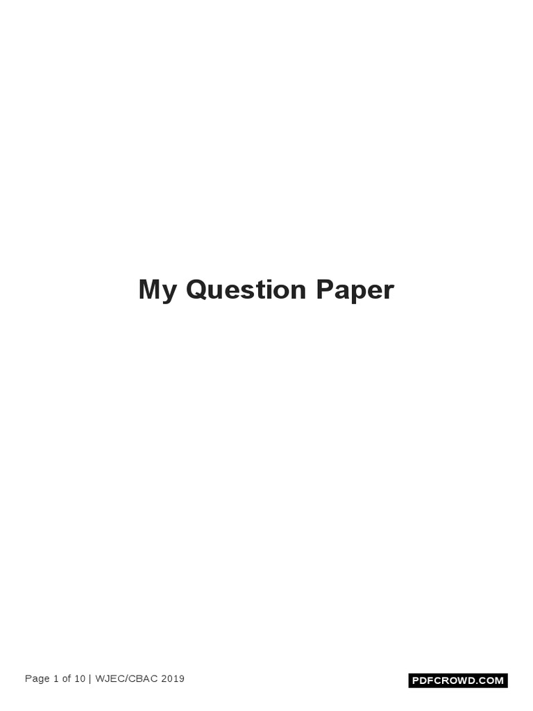 My Question Paper PDF | PDF