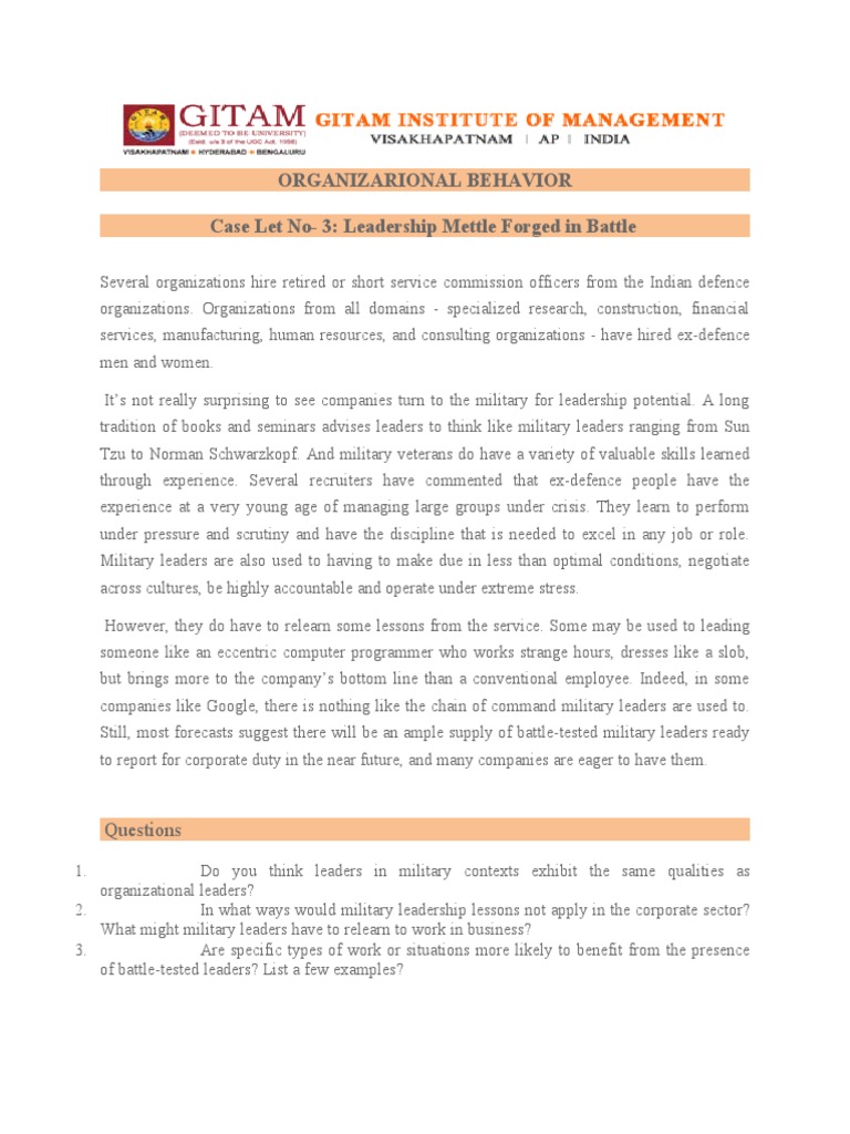 Case Let | PDF | Leadership | Motivation