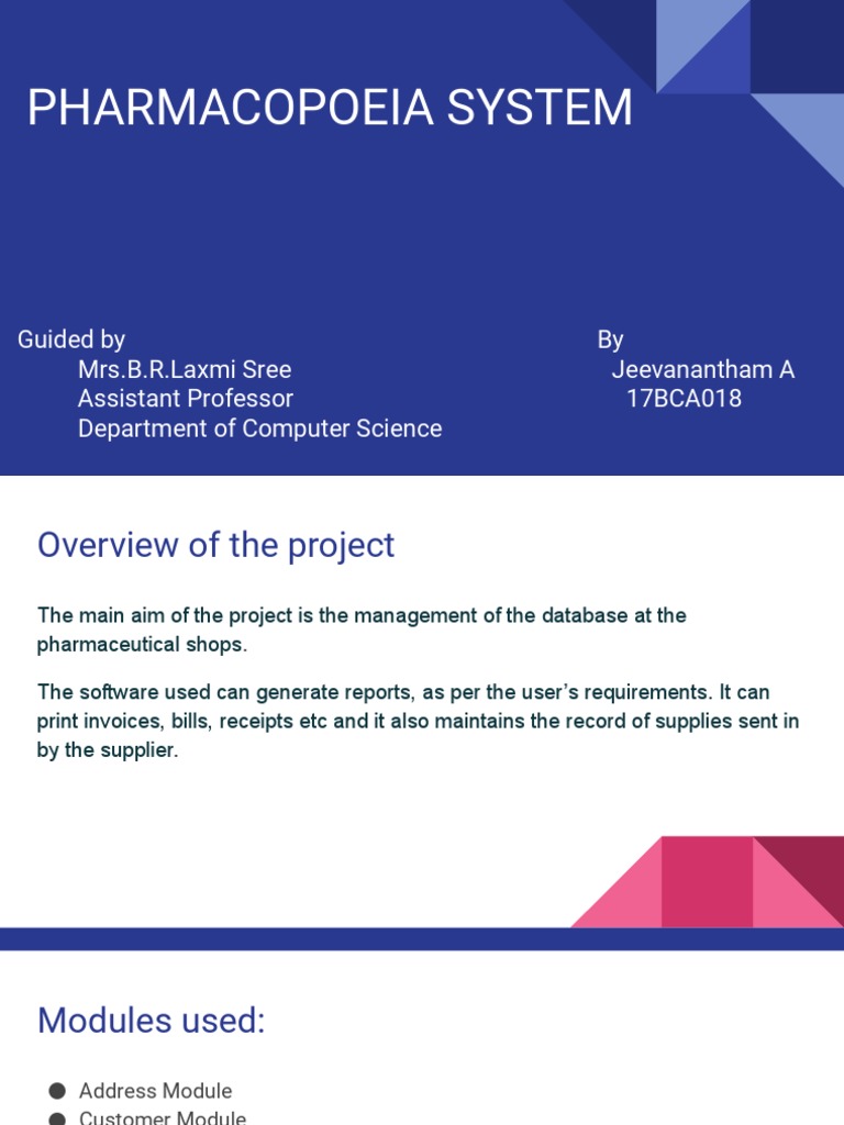 Pharmacy Database Management | PDF