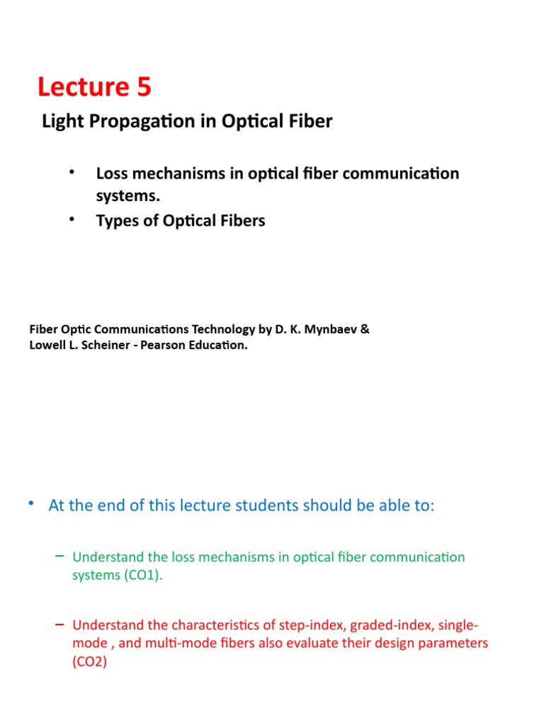 Light Propagation in Optical Fiber | PDF | Attenuation | Optical Fiber