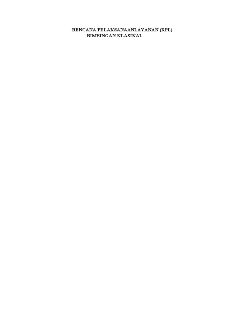 Rencana Pelaksanaan Layanan (RPL) | PDF