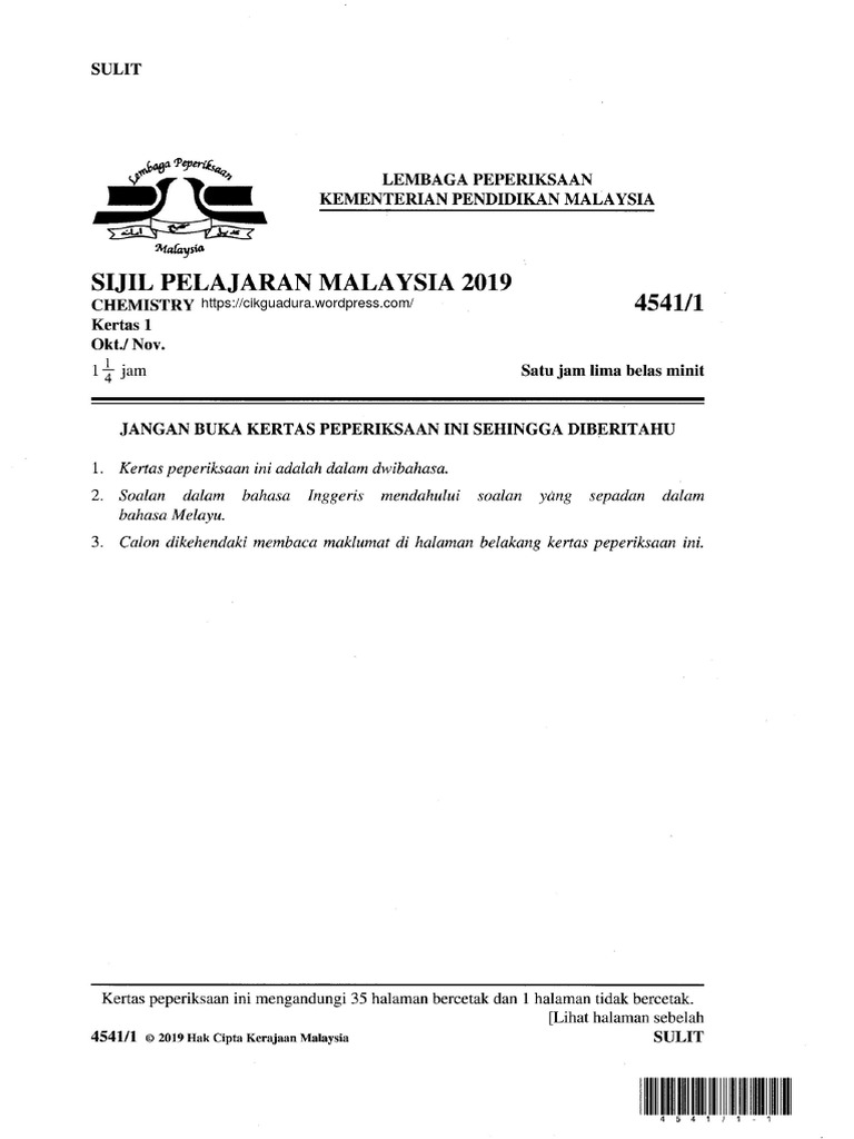 SPM 2019 - K1 aDiN PDF | PDF