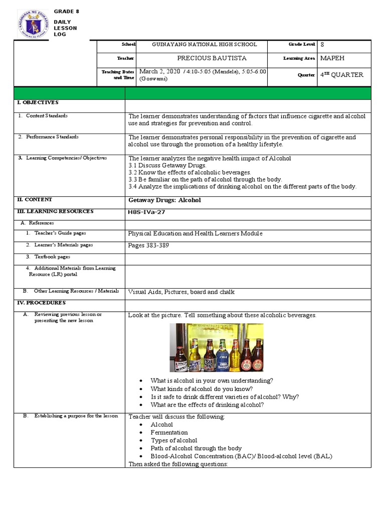 Effects of Alcohol on Health | PDF | Alcoholic Drinks | Teachers