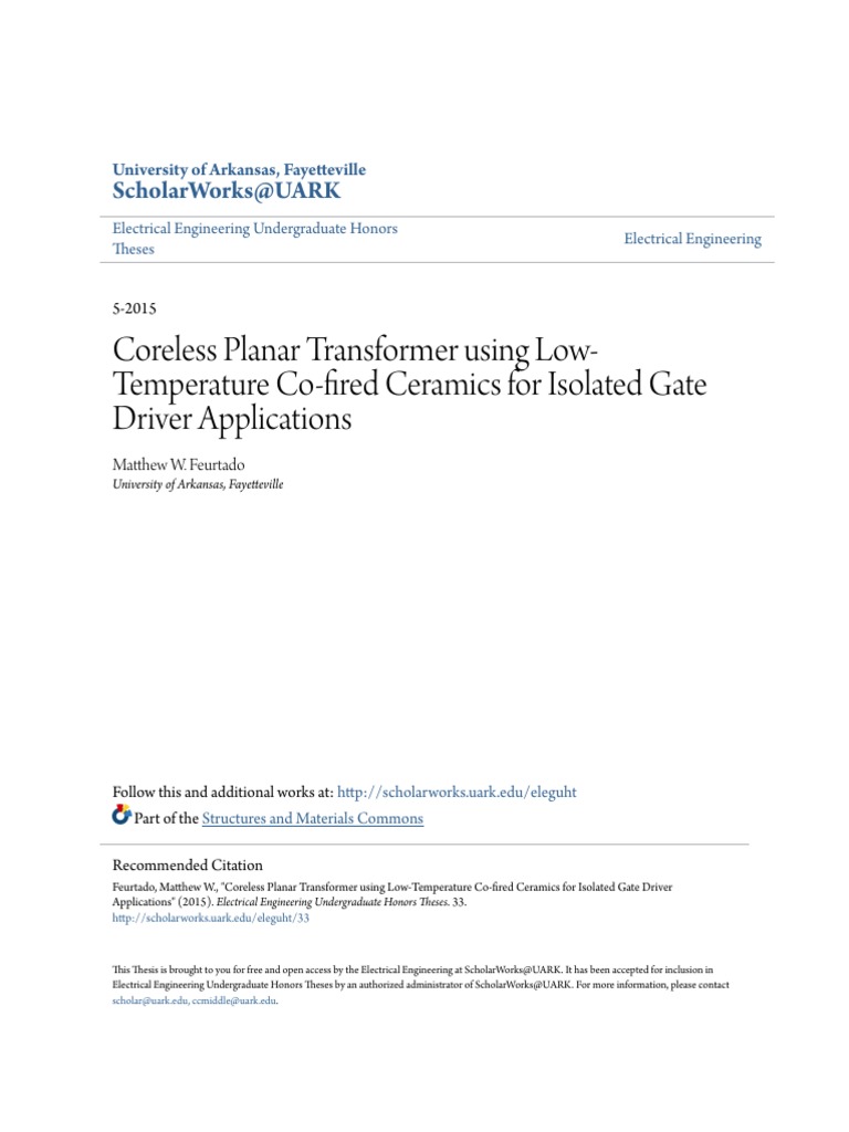 Coreless Planar Transformer PDF | PDF | Inductor | Inductance