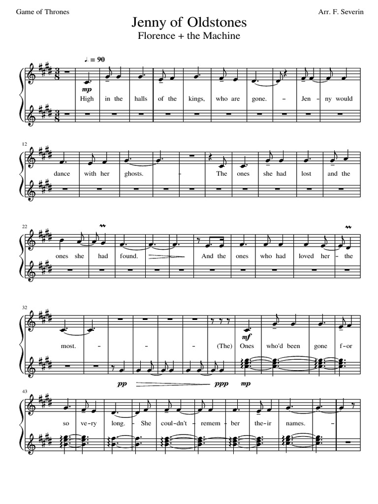 Jenny of Oldstones: Florence + The Machine | PDF | Song Recordings ...