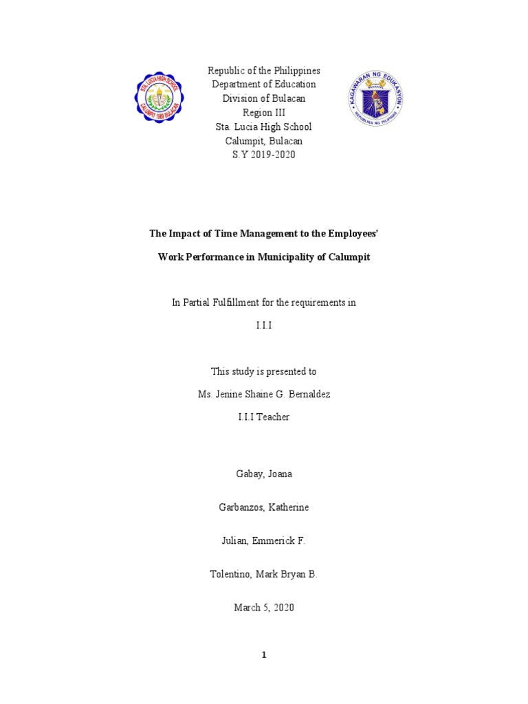 The Impact of Time Management To The Employees' Work Performance in ...