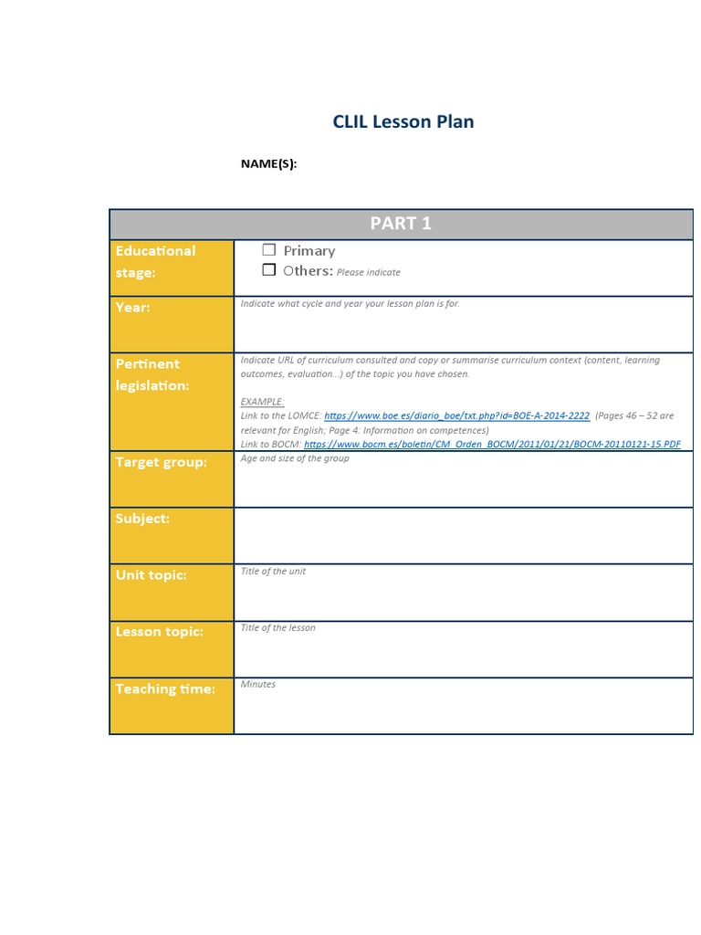 CLIL Lesson Plan for Primary Education | PDF | Learning | Curriculum