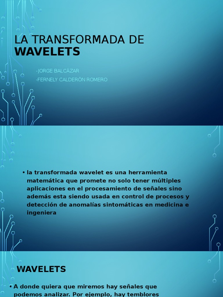 La Transformada de Wavelets1 | PDF | Wavelet | Análisis matemático