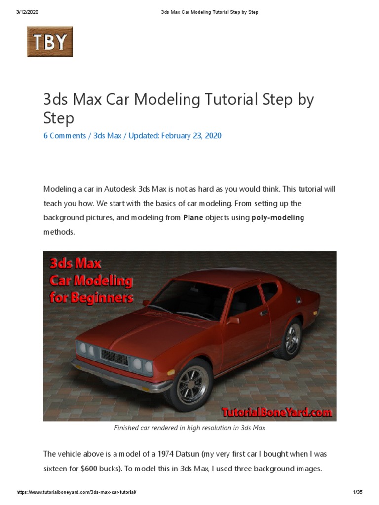 3ds Max Car Modeling Tutorial Step by Step | PDF | Autodesk 3ds Max | Vertex (Geometry)