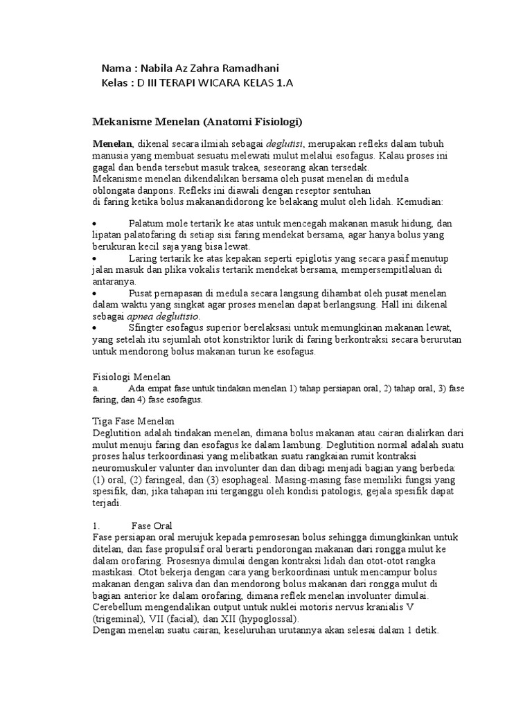 Mekanisme Menelan | PDF