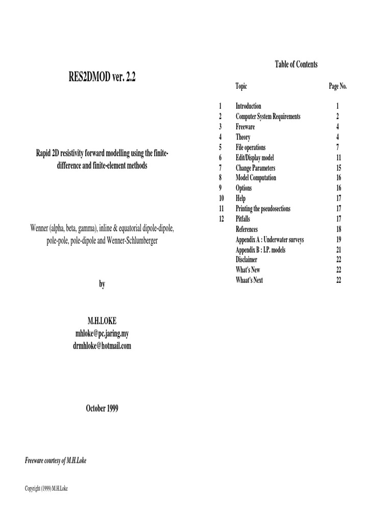 Res2dmod PDF | PDF | Dos | Menu (Computing)