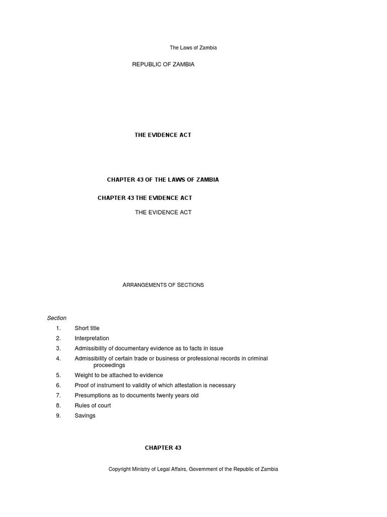 Evidence Act PDF | Download Free PDF | Evidence | Evidence (Law)
