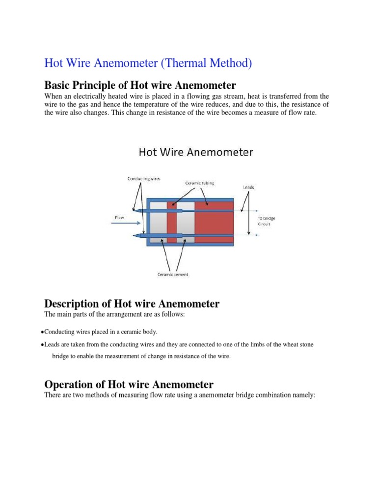 Hot - Wire - Anemometer Explain | PDF | Electrical Resistance And ...