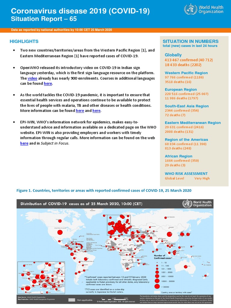 Sitrep 65 Covid 19 | PDF | Epidemiology | Medicine