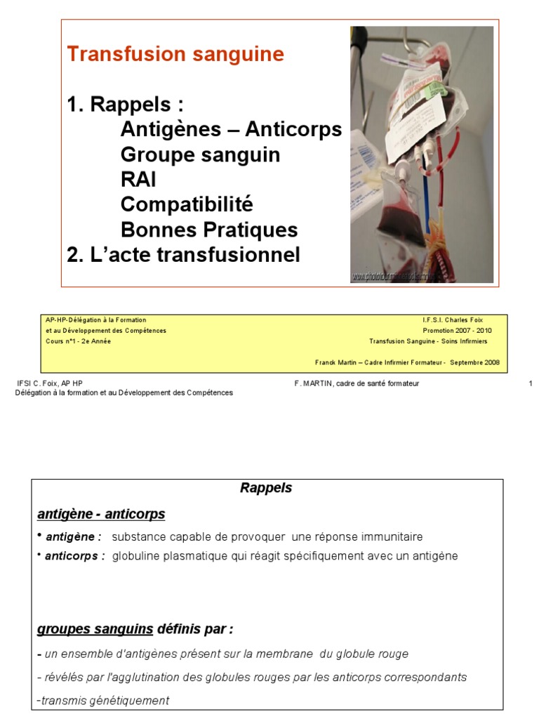18-09 Transfusion Sanguine | PDF | Groupe sanguin | Transfusion sanguine