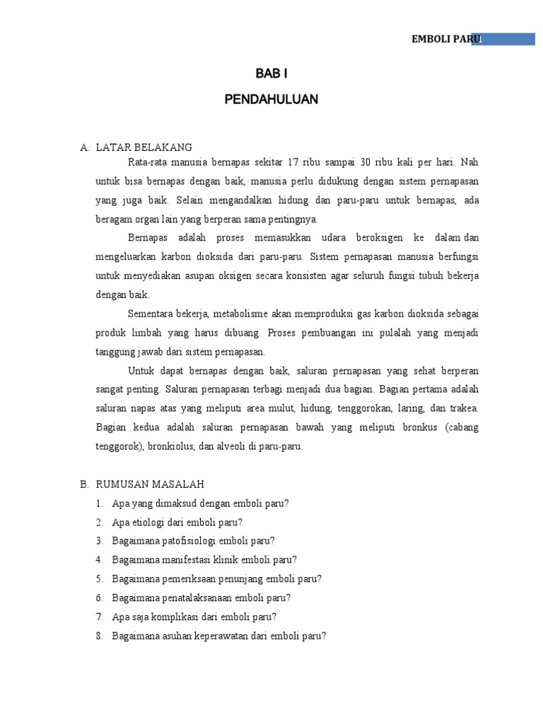 Emboli Paru | PDF