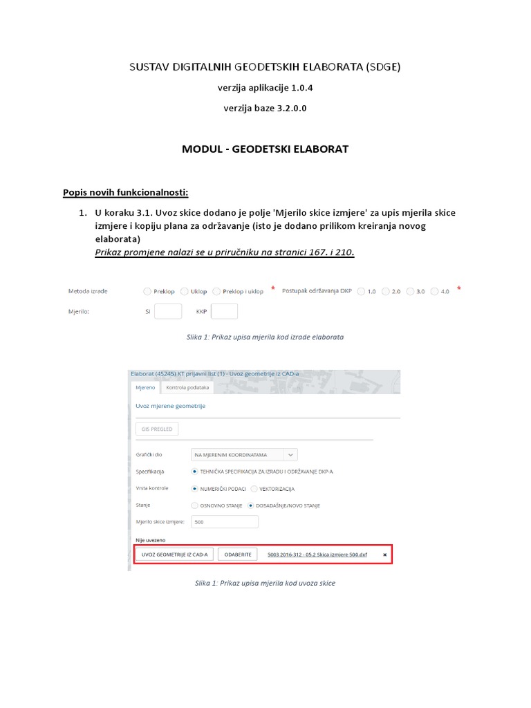 Izmjene U Verziji 1.0.4 - Geodetski Elaborati | PDF