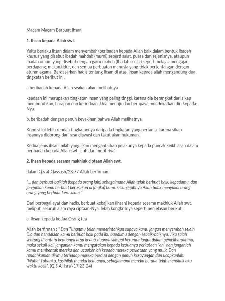 Macam Macam Berbuat Ihsan Pdf