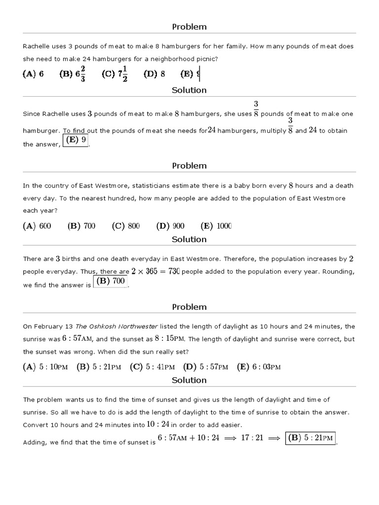 Amc 8 2012 Practice Questions | PDF | Area | Circle