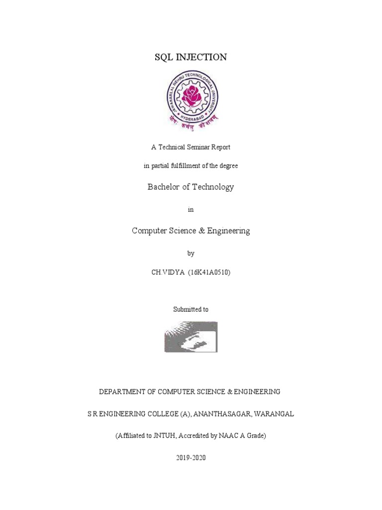 SQL Injection: Bachelor of Technology | PDF | Databases | Information Technology Management