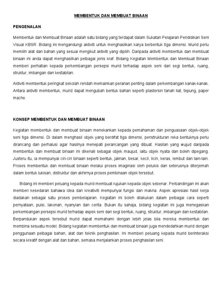 Membentuk Dan Membuat Binaan | PDF