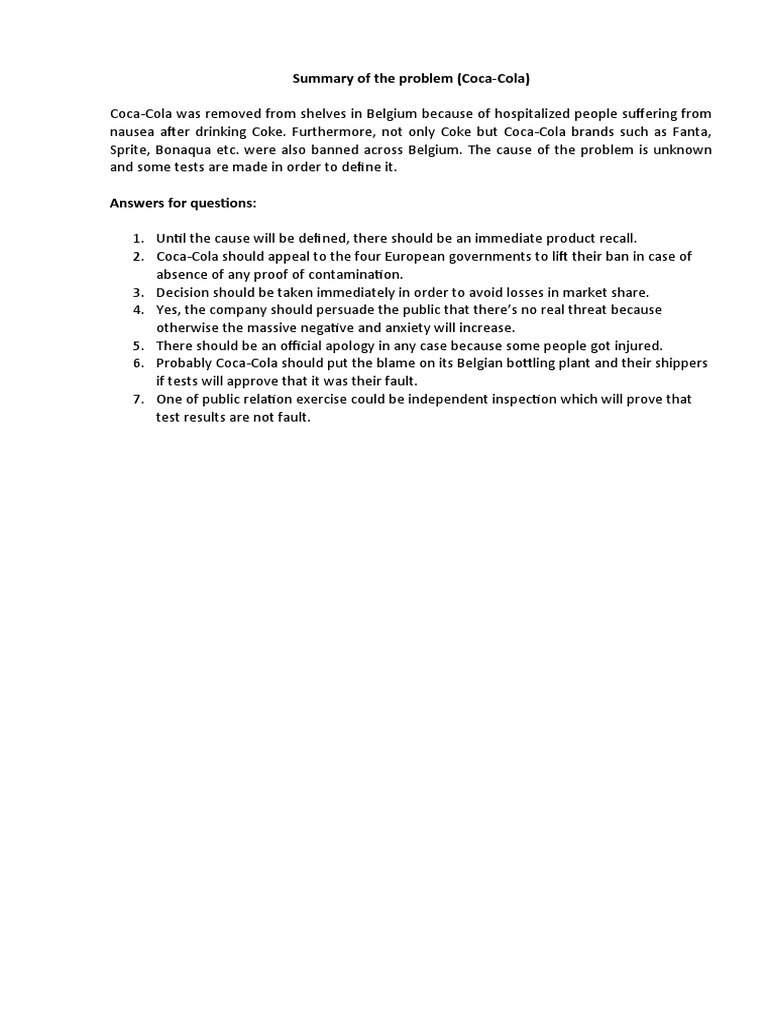Summary of The Problem | PDF