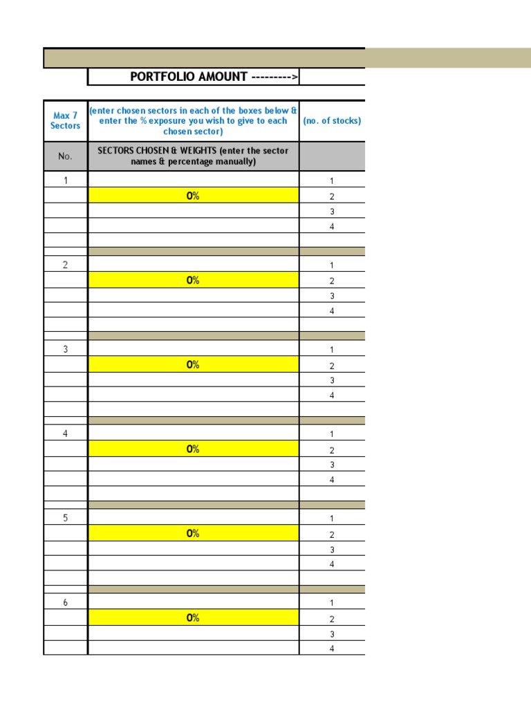 Equity Portfolio Template | PDF | Financial Markets | Money