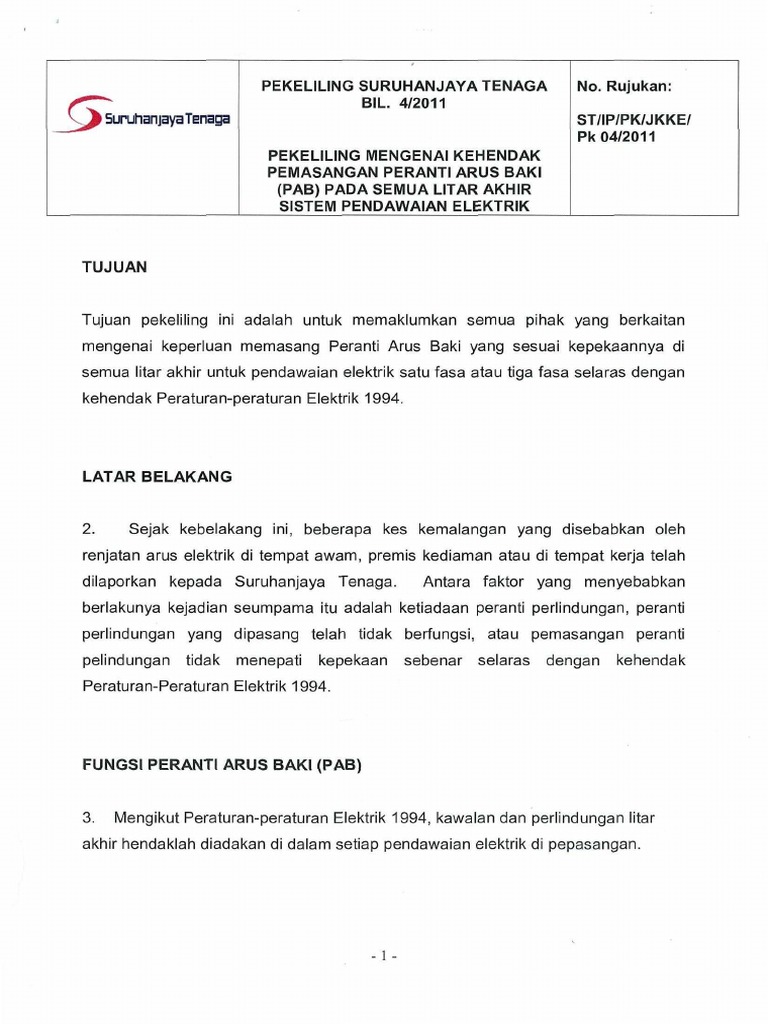 Requirement of Installation of Residual Current Device RCD On All Final Sub-Circuits of ...