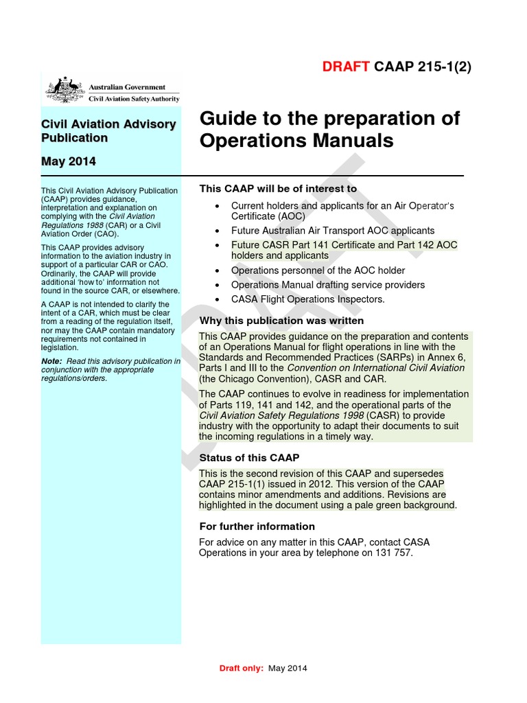 Guide To The Preparation of Operations Manuals | PDF | Dangerous Goods ...