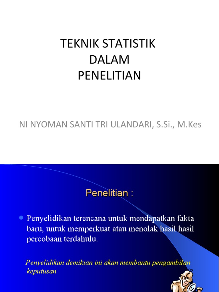 Teknik Statistik dalam Penelitian | PDF