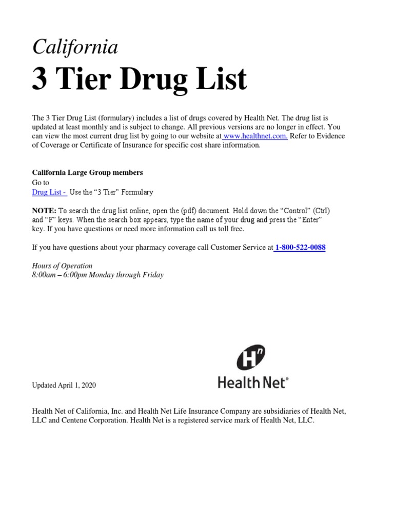 3 Tier Drug List: California | PDF | Prescription Drugs | Medical ...