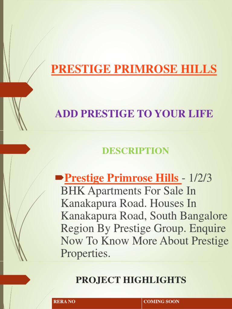 Prestige Primrose Hills | PDF