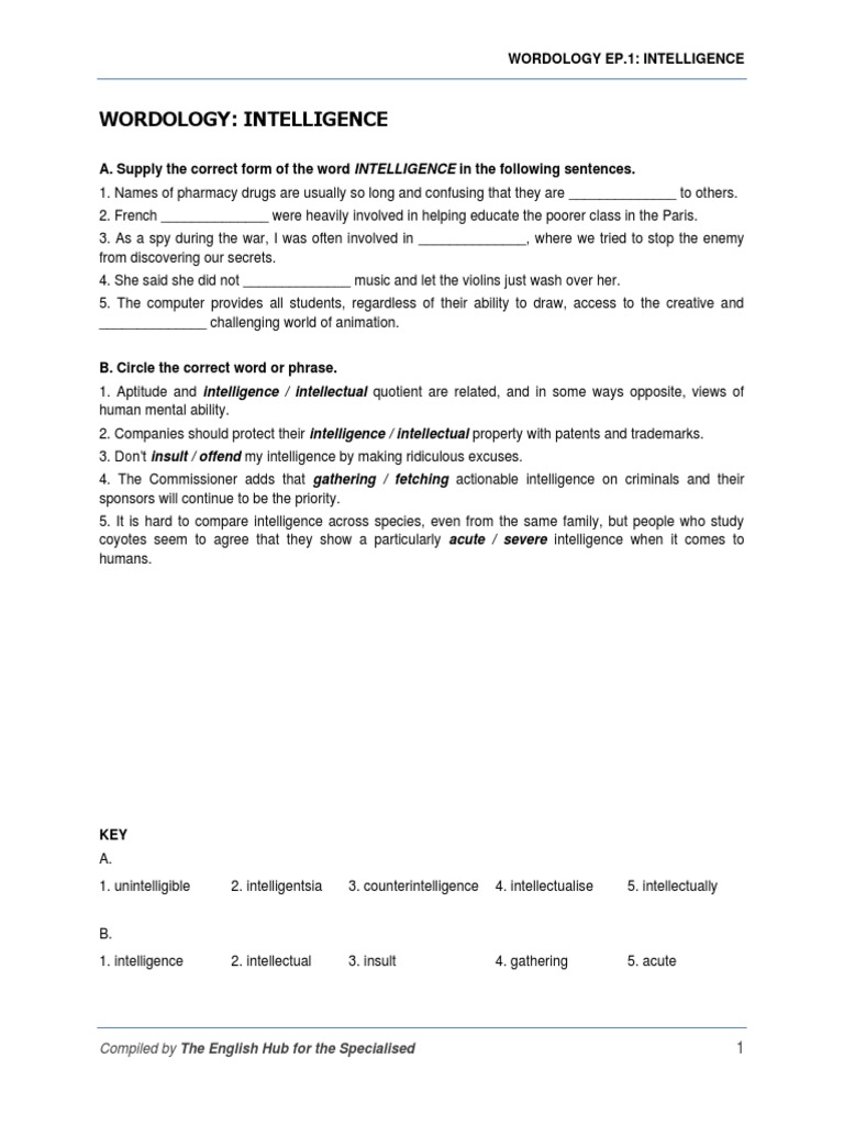 Wordology Ep.1: Intelligence | PDF