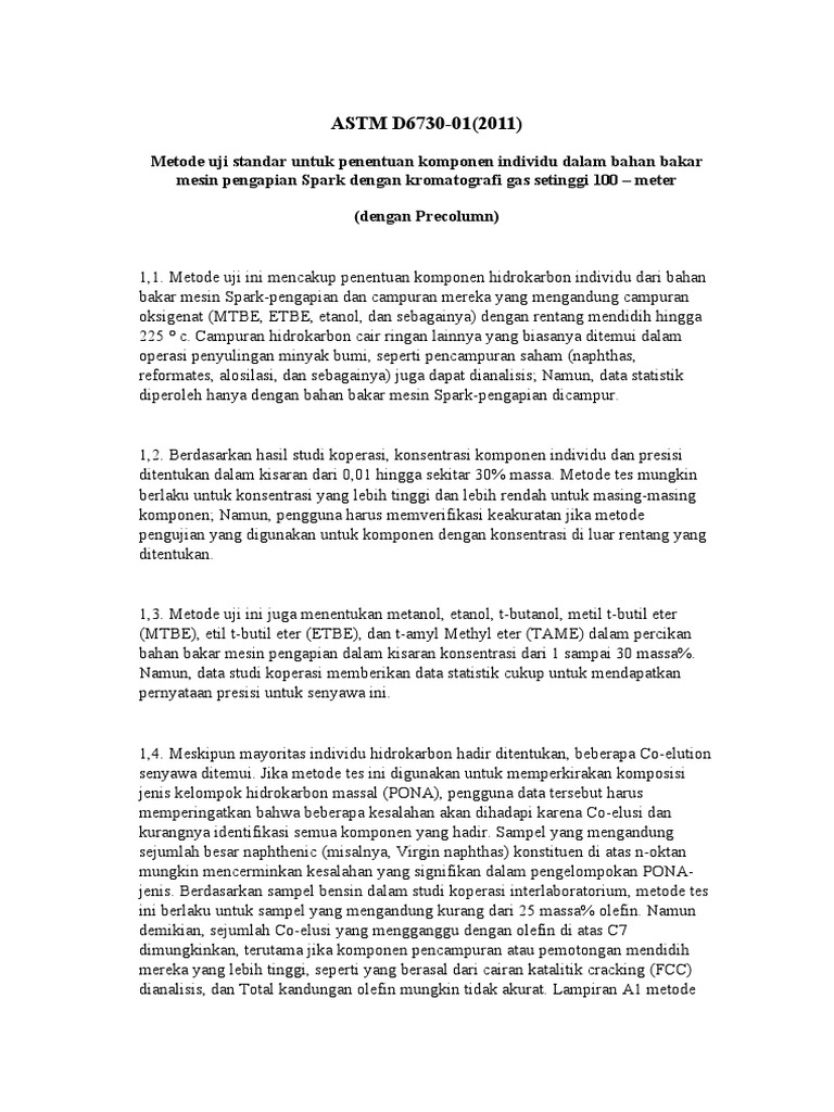 ASTM D6730 Fix | PDF