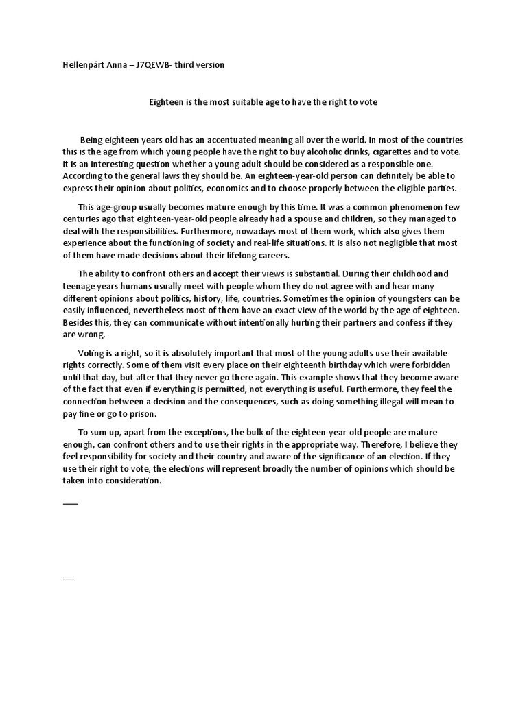 Argumentative Essay | PDF | Youth | Justice