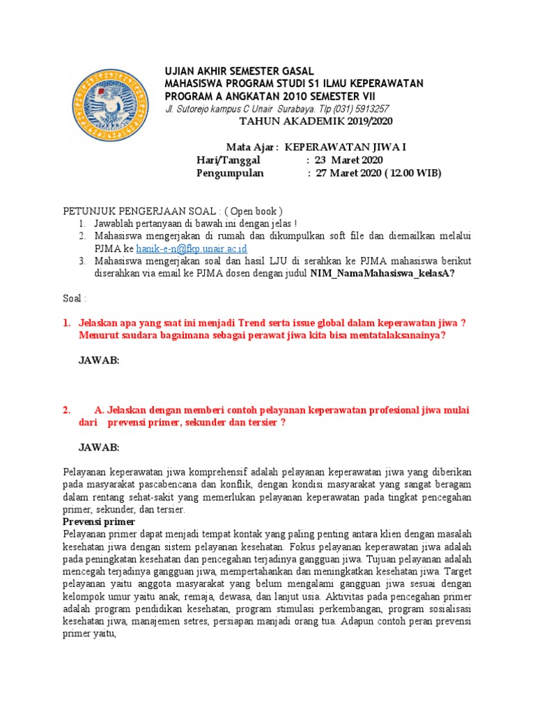 UTS Keperawatan Jiwa 1 | PDF