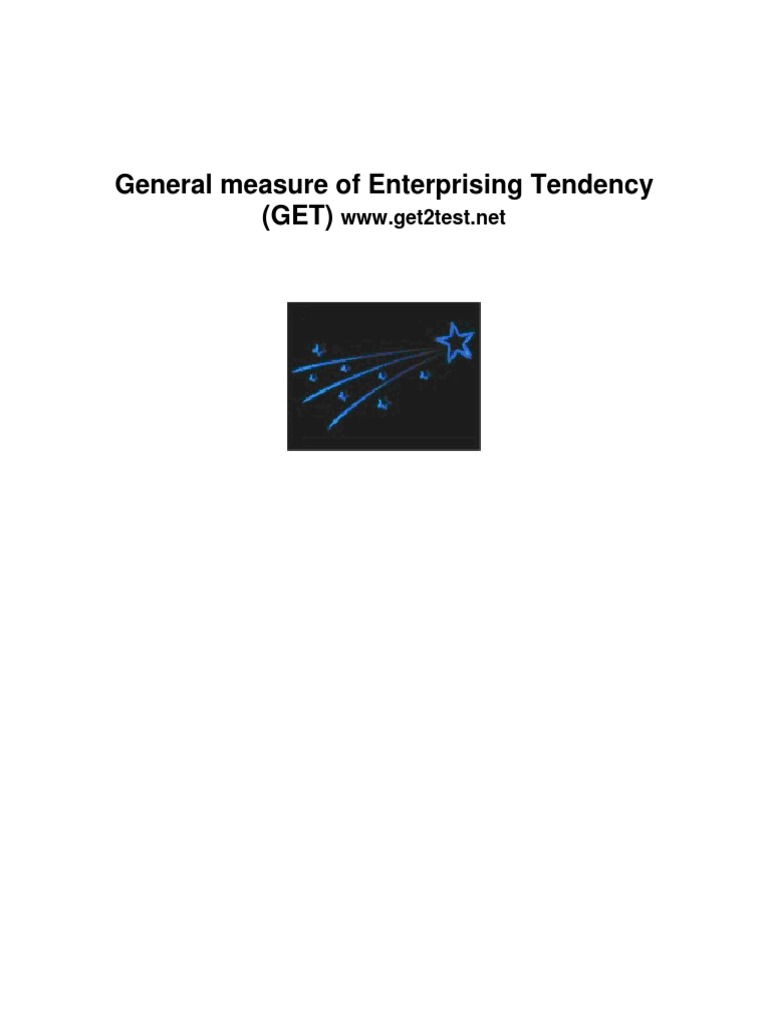 General Measure of Enterprising Tendency (GET) | PDF | Entrepreneurship ...