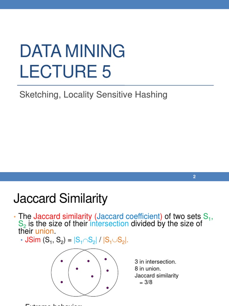 Data Mining: Sketching, Locality Sensitive Hashing | PDF | Theoretical Computer Science ...