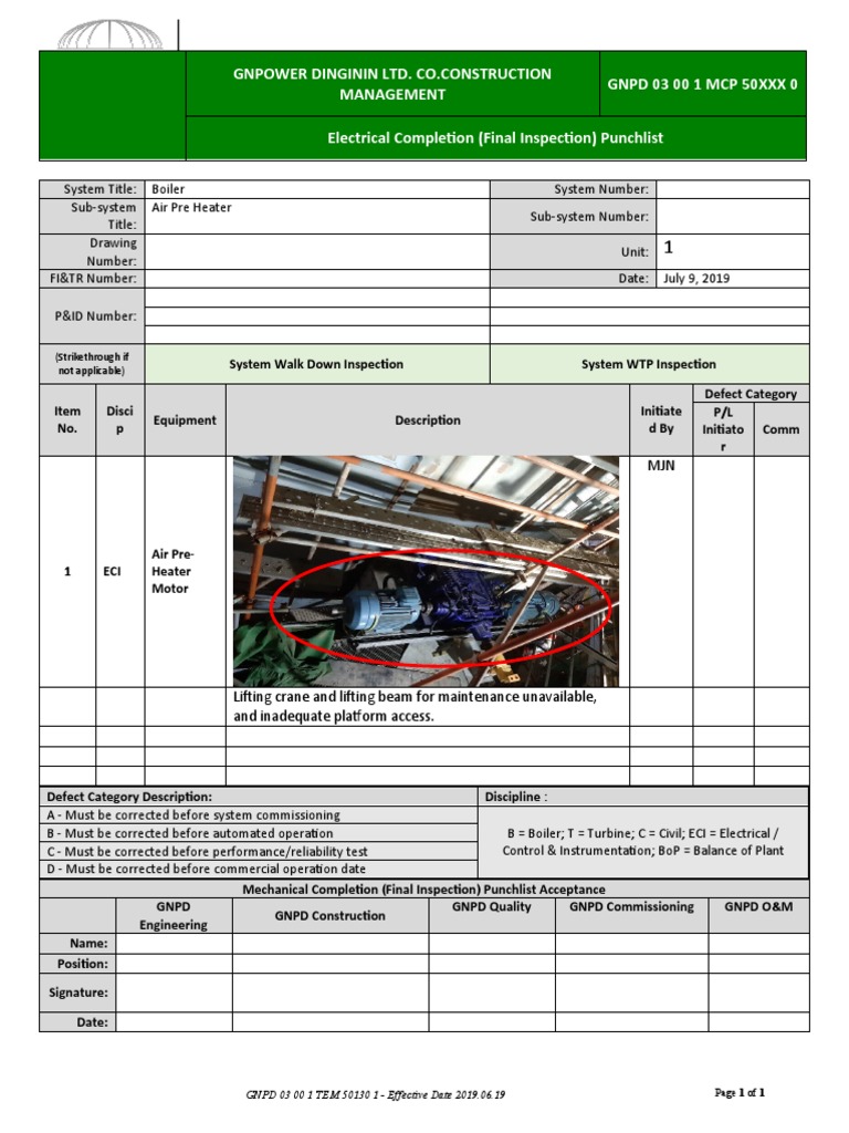 Gnpower Dinginin Ltd. Co - Construction Management GNPD 03 00 1 MCP ...