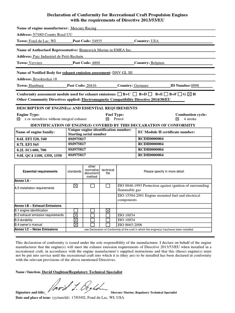 Declaration PDF | PDF | Engines | Exhaust Gas