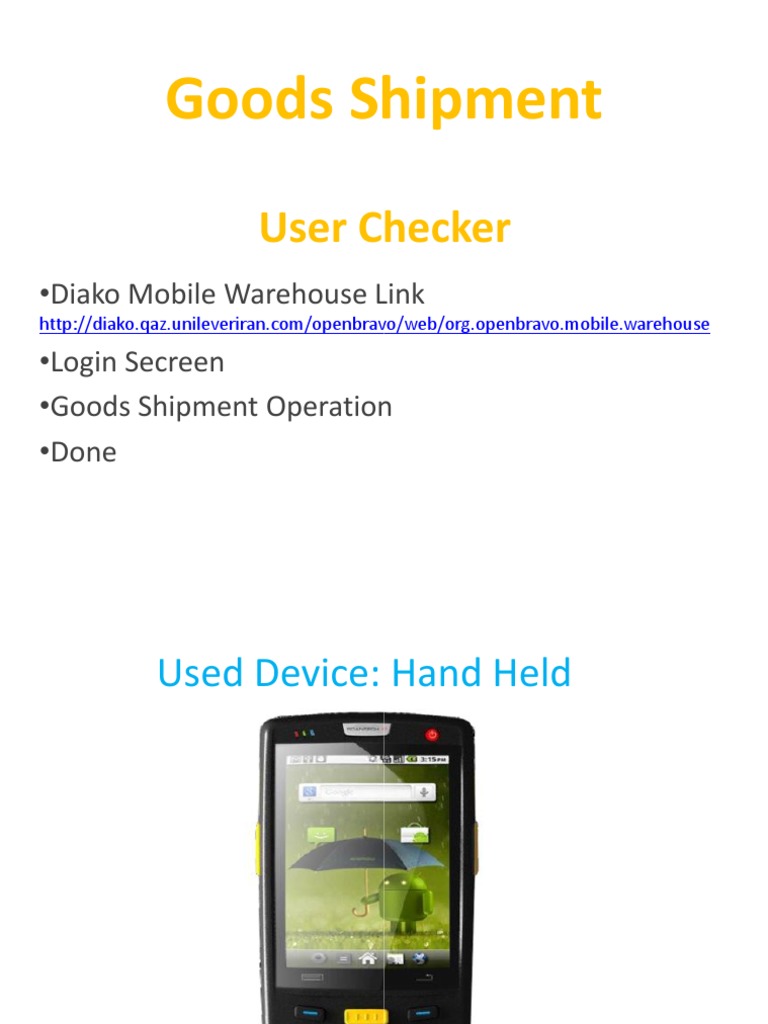 Goods Shipment Goods Shipment: User Checker User Checker | PDF