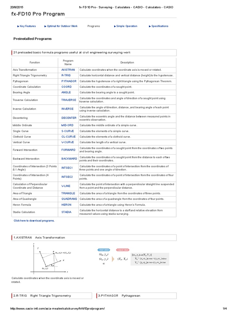 fx-FD10 Pro - Surveying - Calculators - CASIO - Calculators - CASIO ...